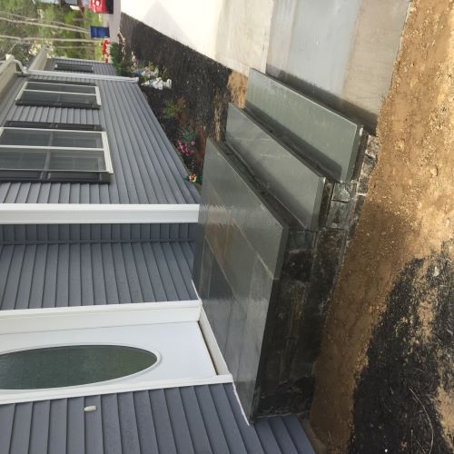 Sidewalk and new stone stoop